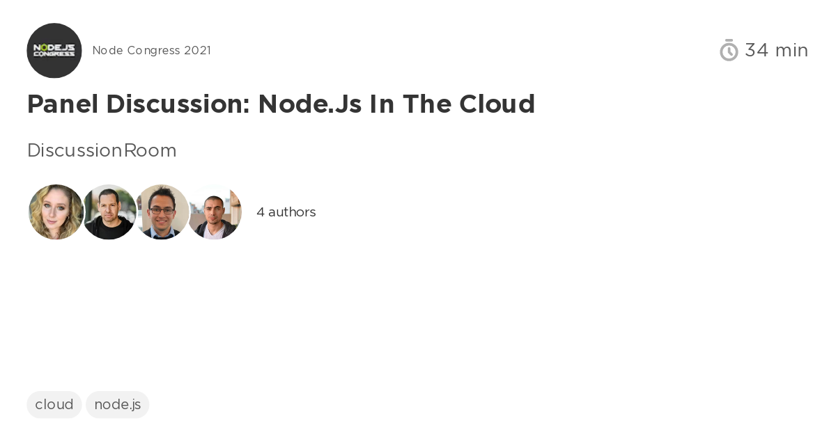 Panel Discussion: Node.js in the Cloud