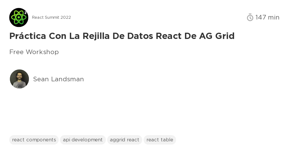 Práctica con la Rejilla de Datos React de AG Grid