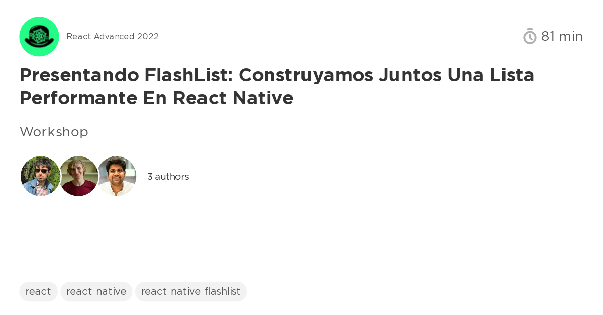 Presentando FlashList: Construyamos juntos una lista performante en React Native - Video recording
