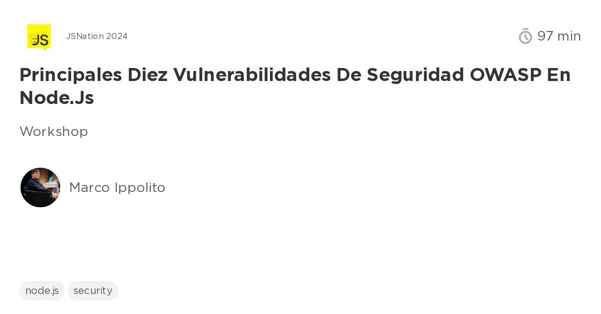 Principales Diez Vulnerabilidades de Seguridad OWASP en Node.js