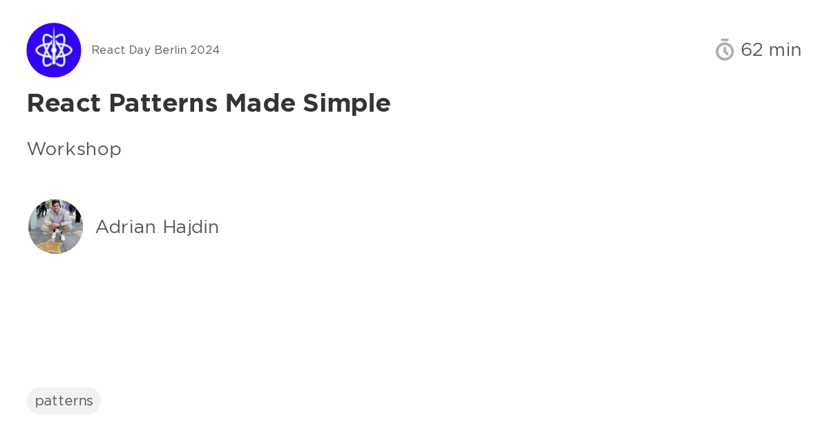 React Patterns Made Simple