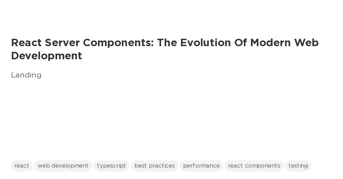 React Server Components