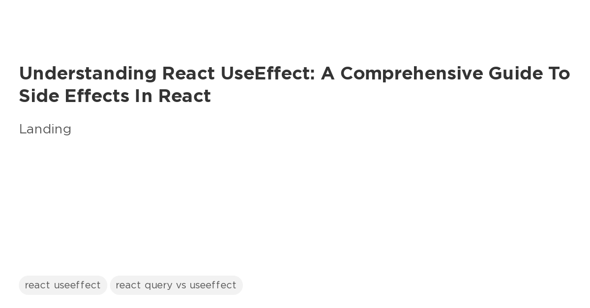 React Query Vs Useeffect Key Differences And Use Cases