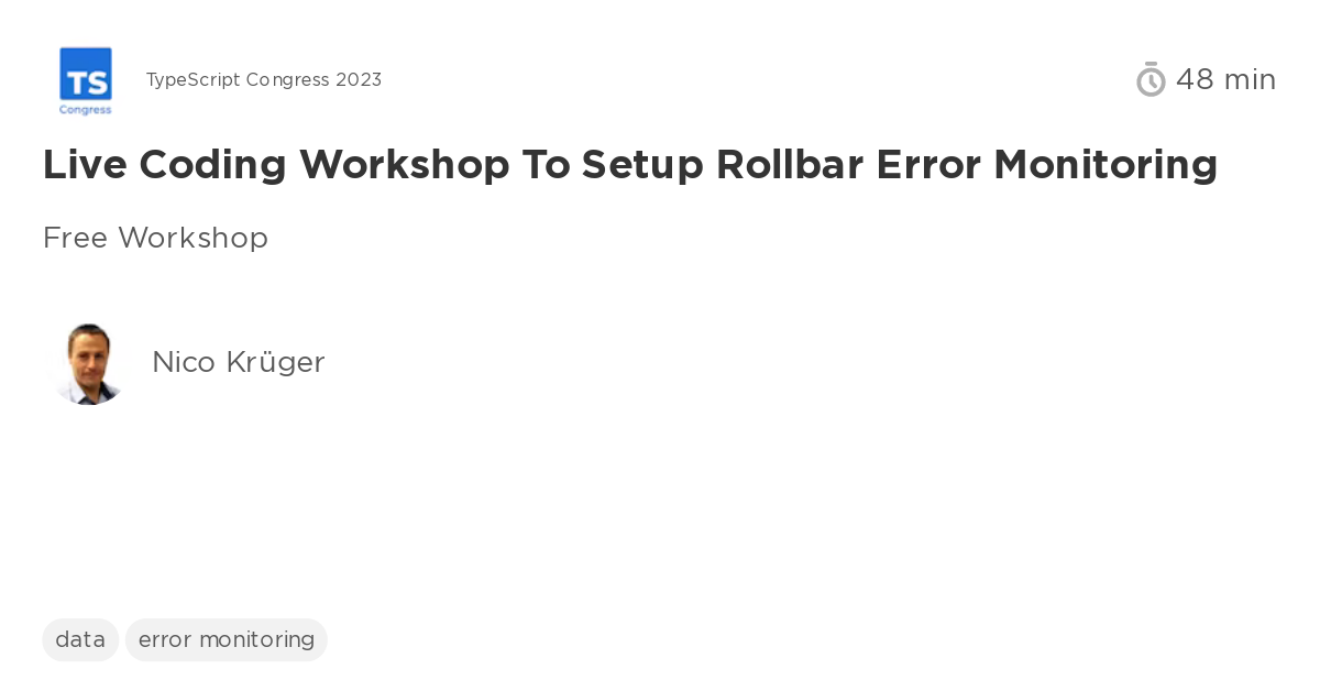Live Coding Workshop To Setup Rollbar Error Monitoring 1748