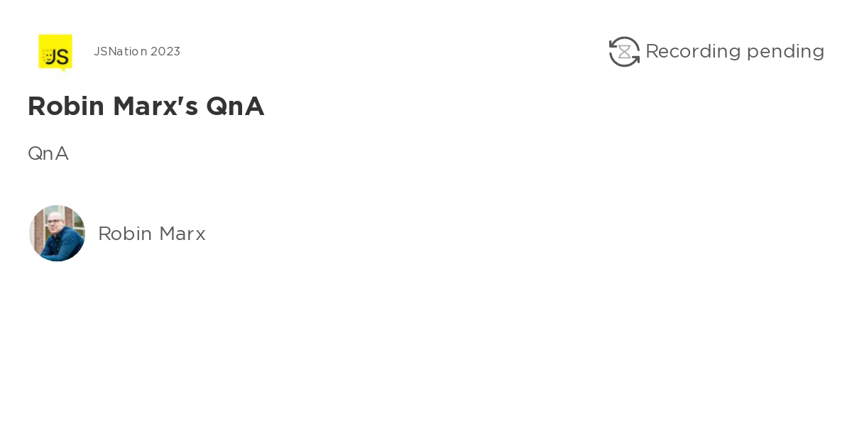 Robin Marx's QnA