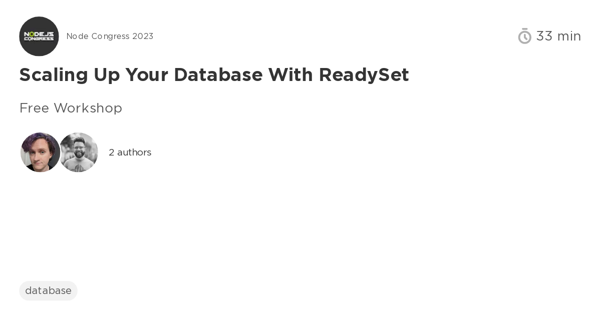 Scaling up Your Database With ReadySet