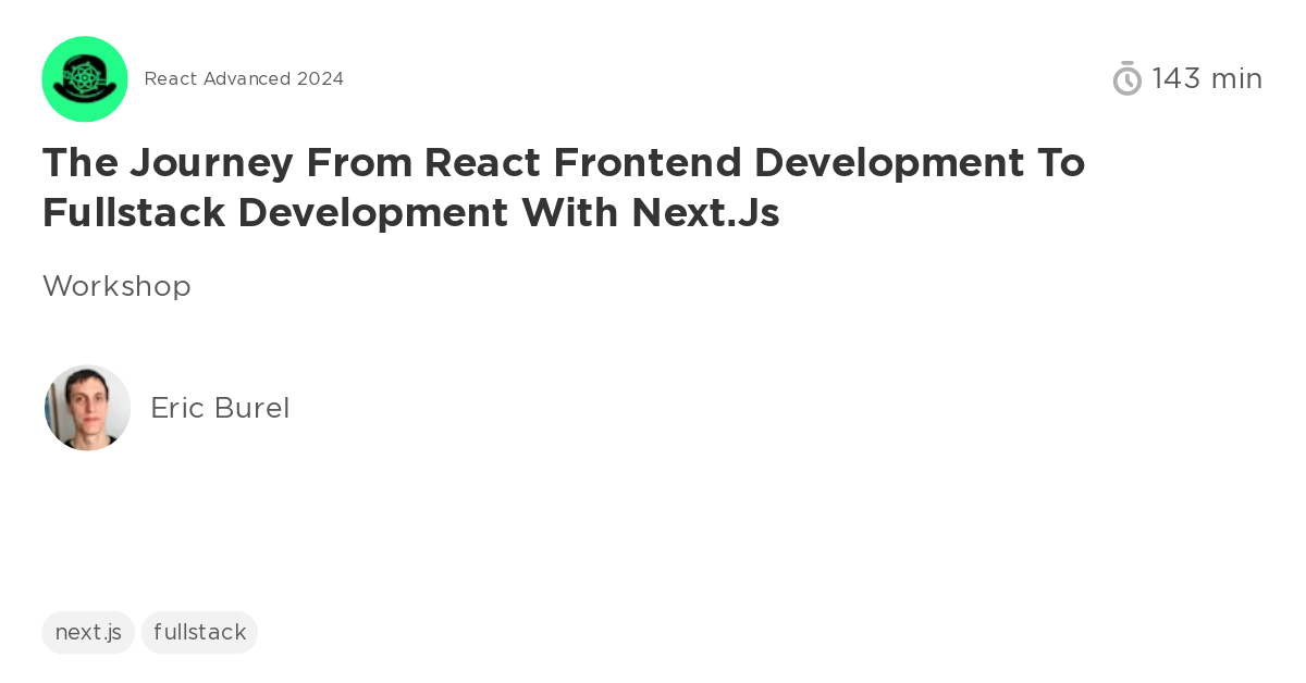 The Journey From React Frontend Development to Fullstack Development With Next.js