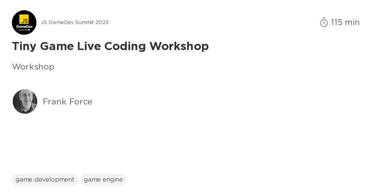 Tiny Game Live Coding Workshop