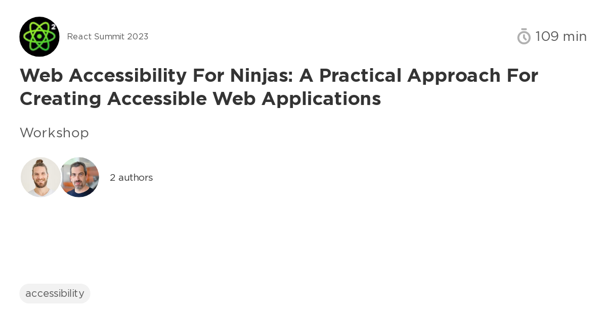 Web Accessibility for Ninjas: A Practical Approach for Creating Accessible Web Applications