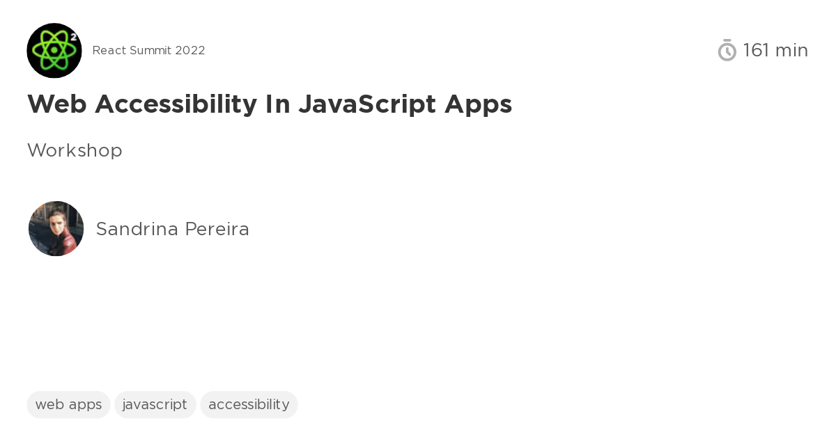 Web Accessibility in JavaScript Apps